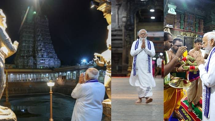 மதுரை மீனாட்சி அம்மன் கோயிலில் பிரதமர் மோடி சாமி தரிசனம்! | Photo Album ...