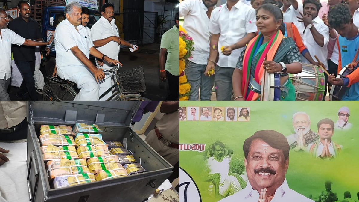 சைக்கிள் ஓட்டிய வாசன் | மேளம் அடித்த திலகபாமா | பாஜக தேர்தல் நோட்டீஸில் ...